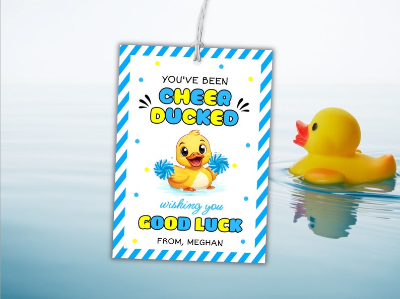 Editable Cheer Duck Tag, You've Been Ducked Tag, Printable Cheerleader ...