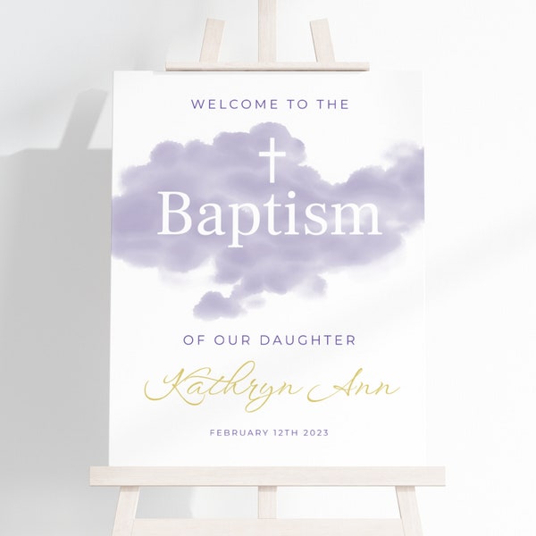 Christening Poster Purple - Etsy