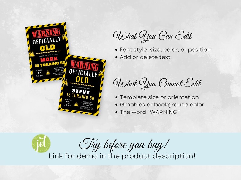 Editable 50th Birthday Invitation for Men, Funny Adult Digital Party ...