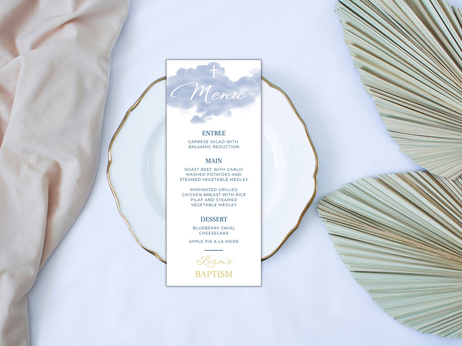 Boy Baptism Menu Template Printable Christening Menu - Etsy Canada
