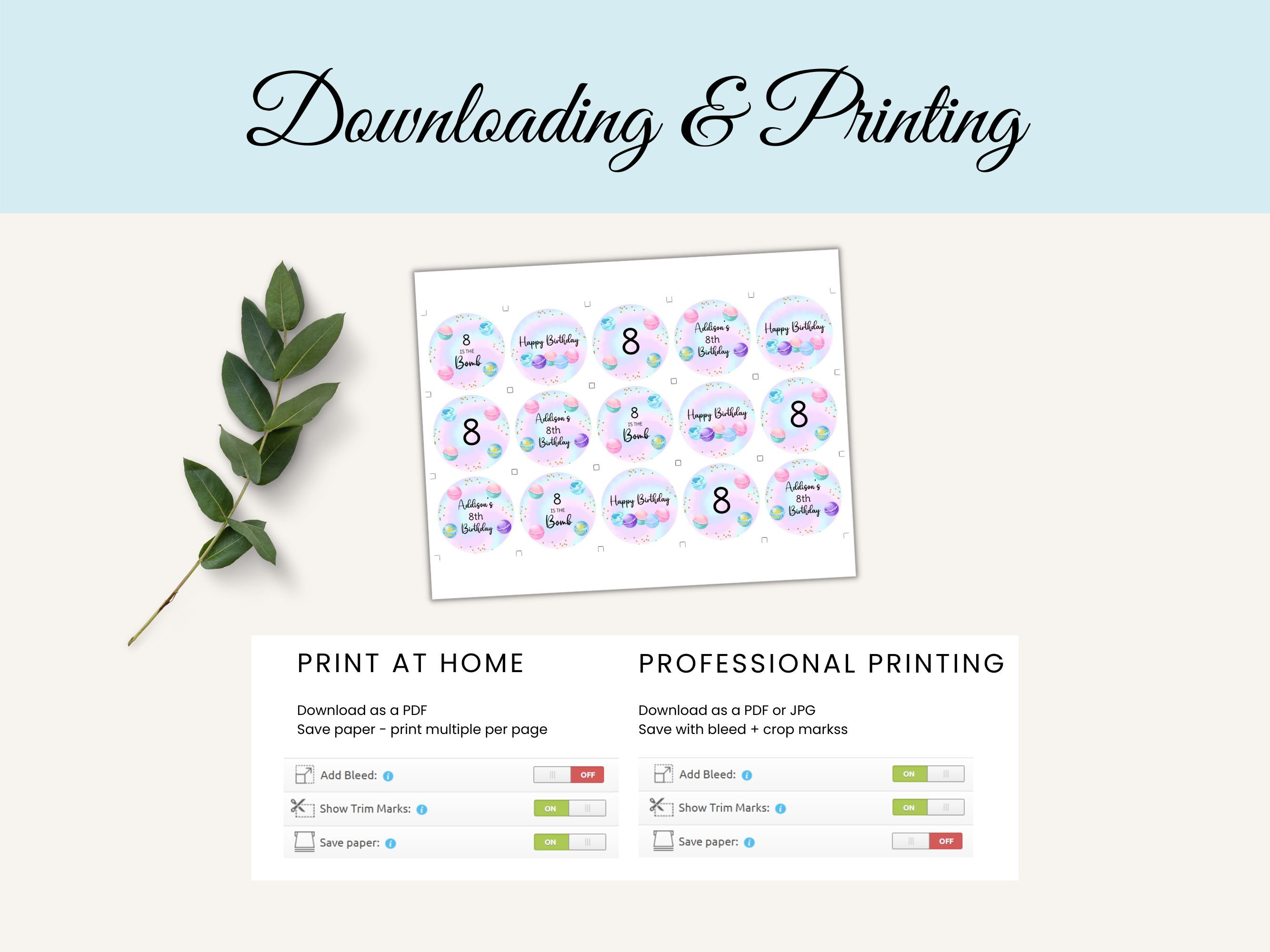Bath Bomb Cupcake Toppers Template, Editable Party Favors, Printable ...
