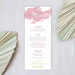 Baptism Menu Template Christening Menu Communion Menu - Etsy