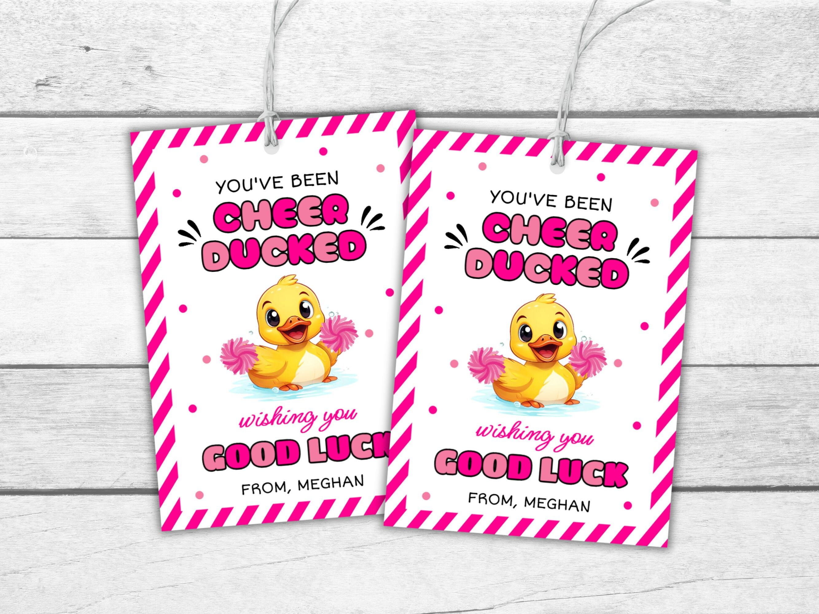 Editable Cheer Duck Tag, You've Been Ducked Tag, Printable Cheerleader ...