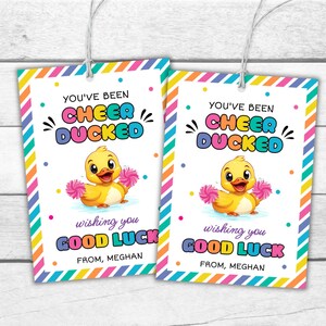 Editable Cheer Duck Tag, You've Been Ducked Tag, Printable Cheerleader ...