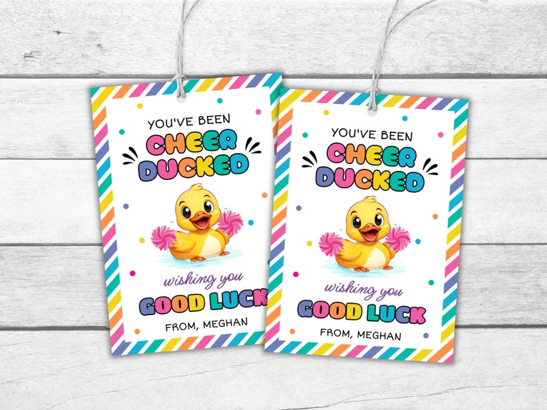 Editable Cheer Duck Tag, You've Been Ducked Tag, Printable Cheerleader ...