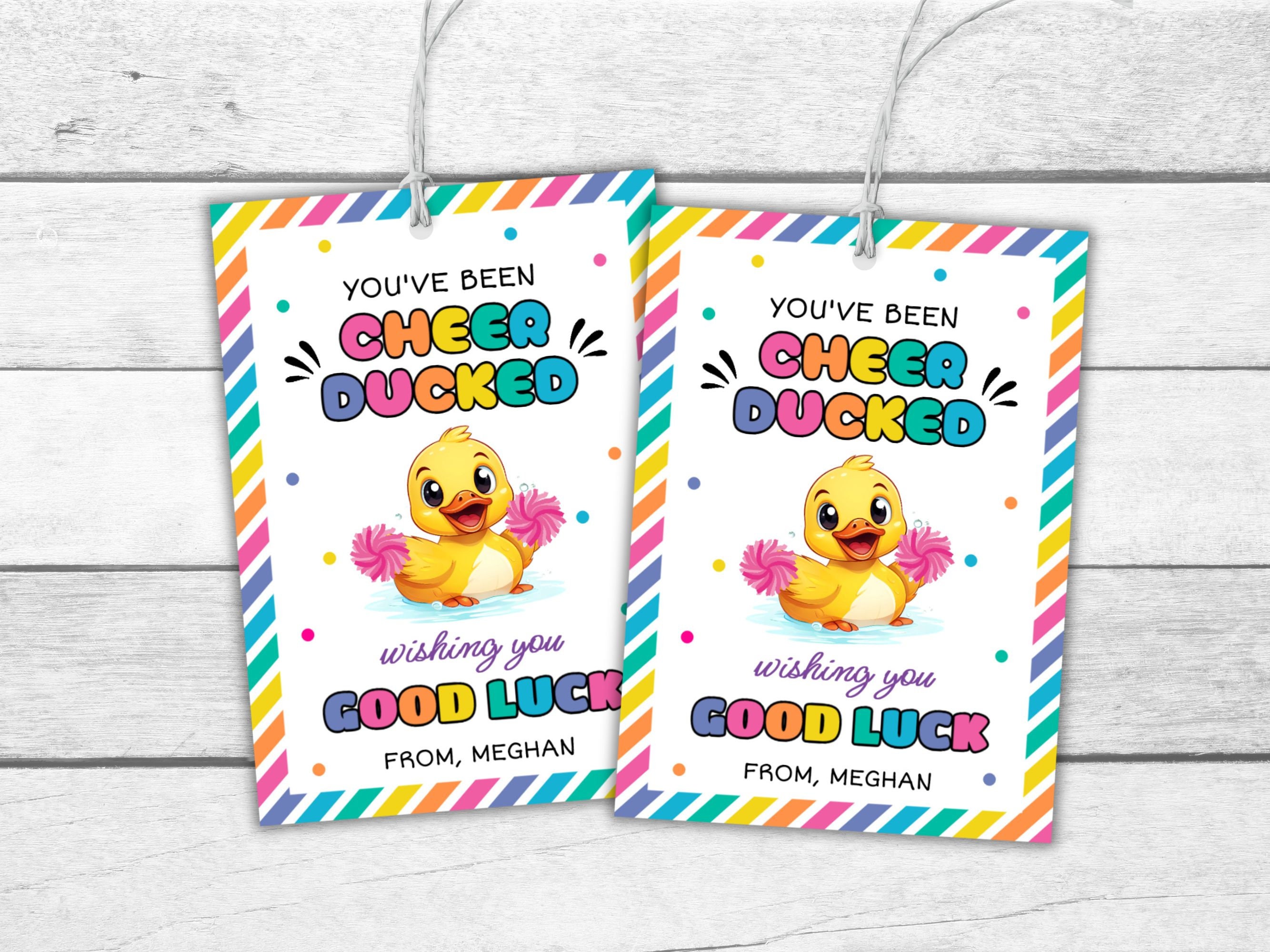 Editable Cheer Duck Tag, You've Been Ducked Tag, Printable Cheerleader ...