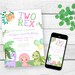 Pastel Two Rex Party Invitation Template Girl Dinosaur - Etsy