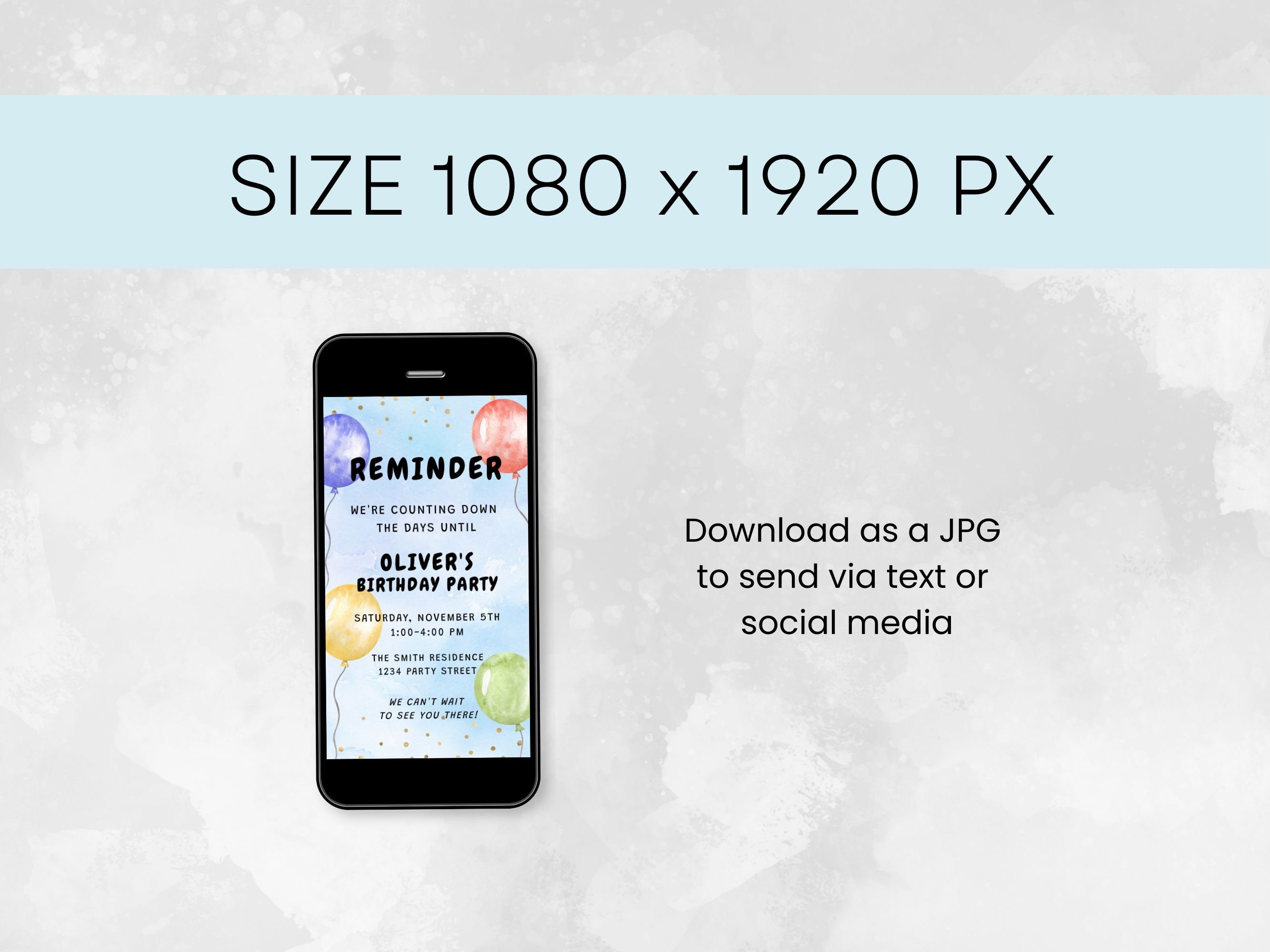 Party Reminder Template, Editable Birthday Courtesy Text for Party ...