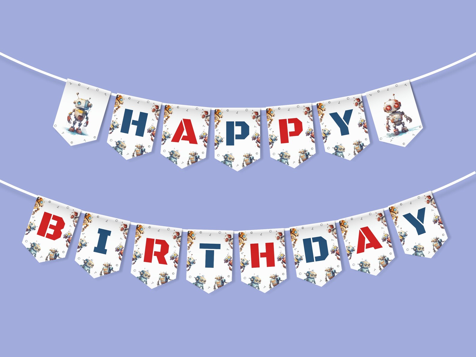 Robot Birthday Banner Robot Birthday Party Decorations - Etsy