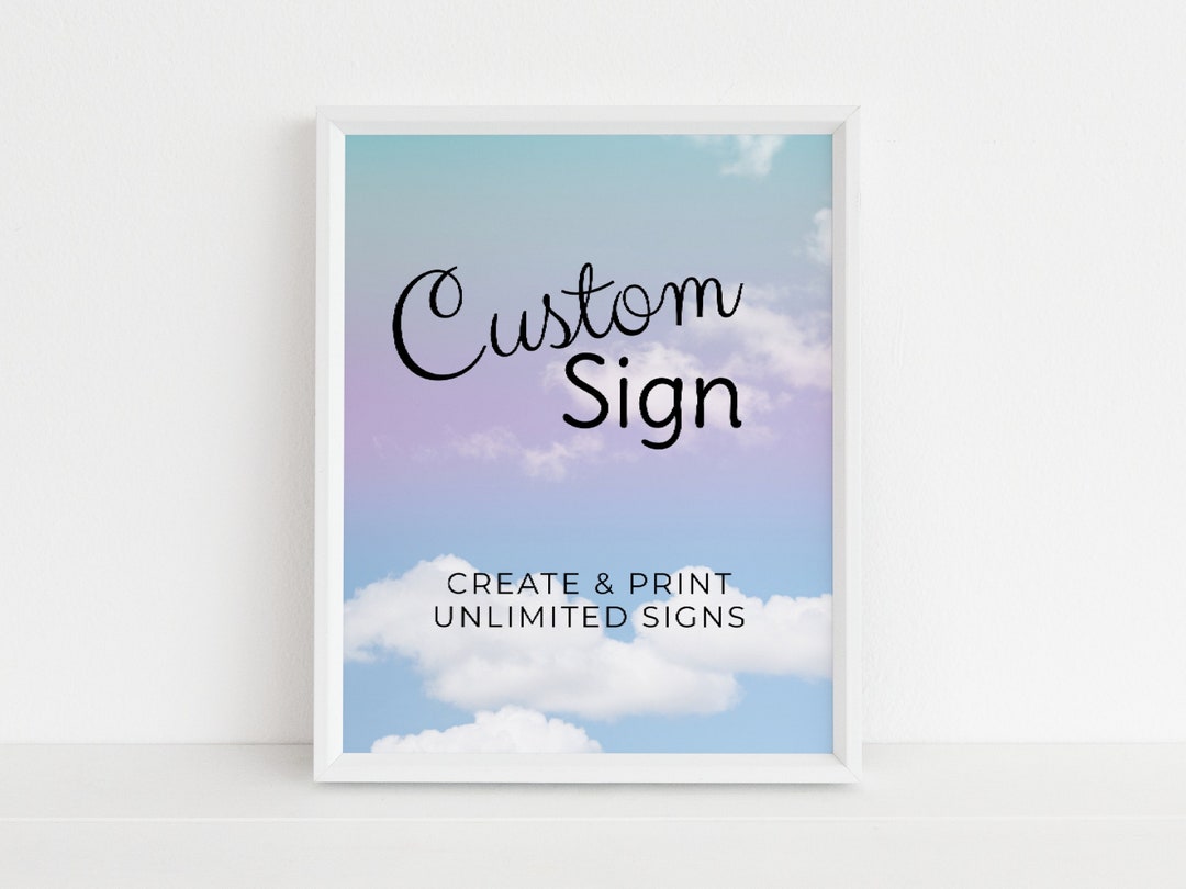 Cloud Nine Custom Sign Template, INSTANT DOWNLOAD, Printable Birthday ...
