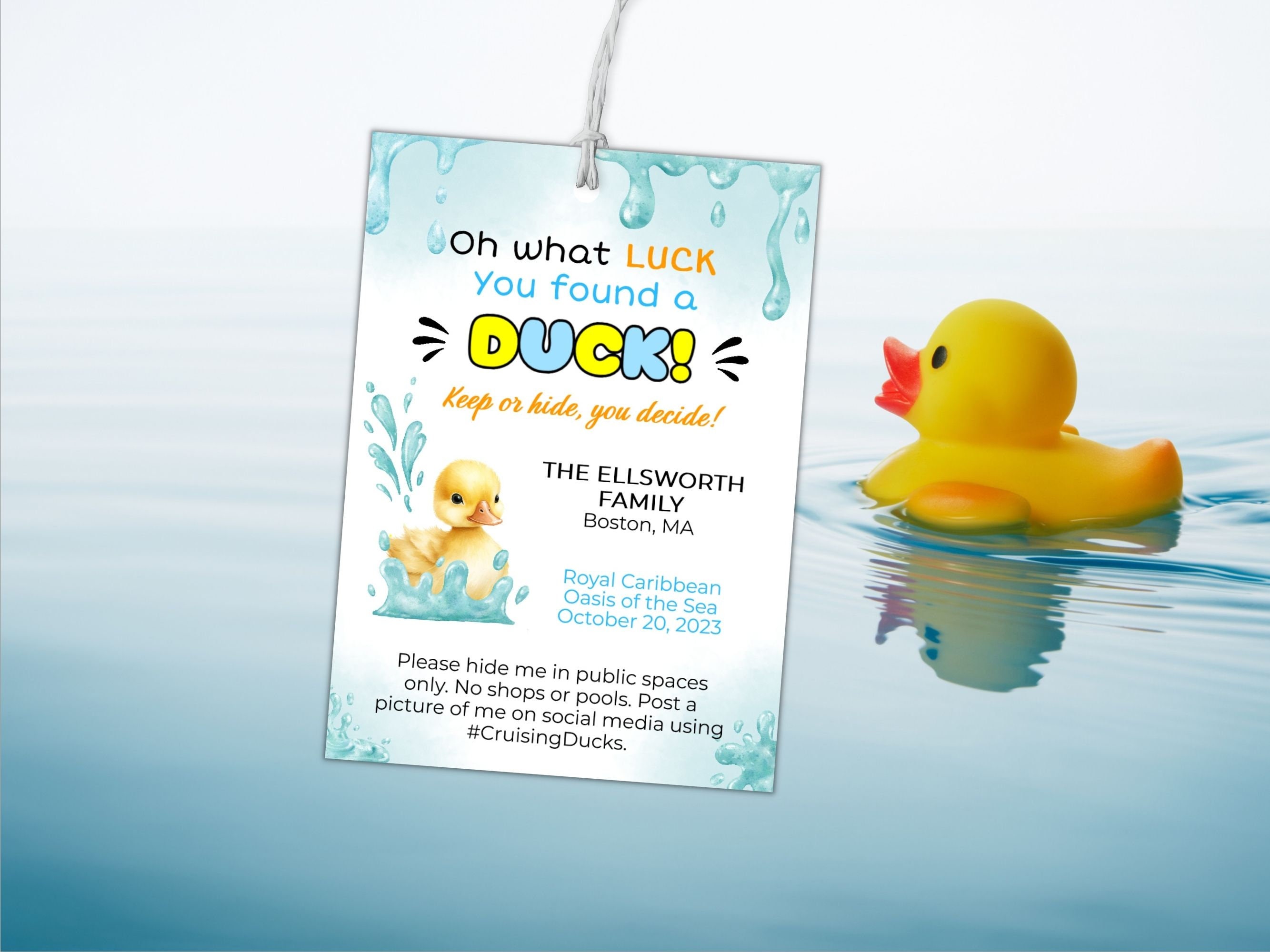 Editable Cruise Ship Duck Tags, Cruising Duck Template, Custom ...