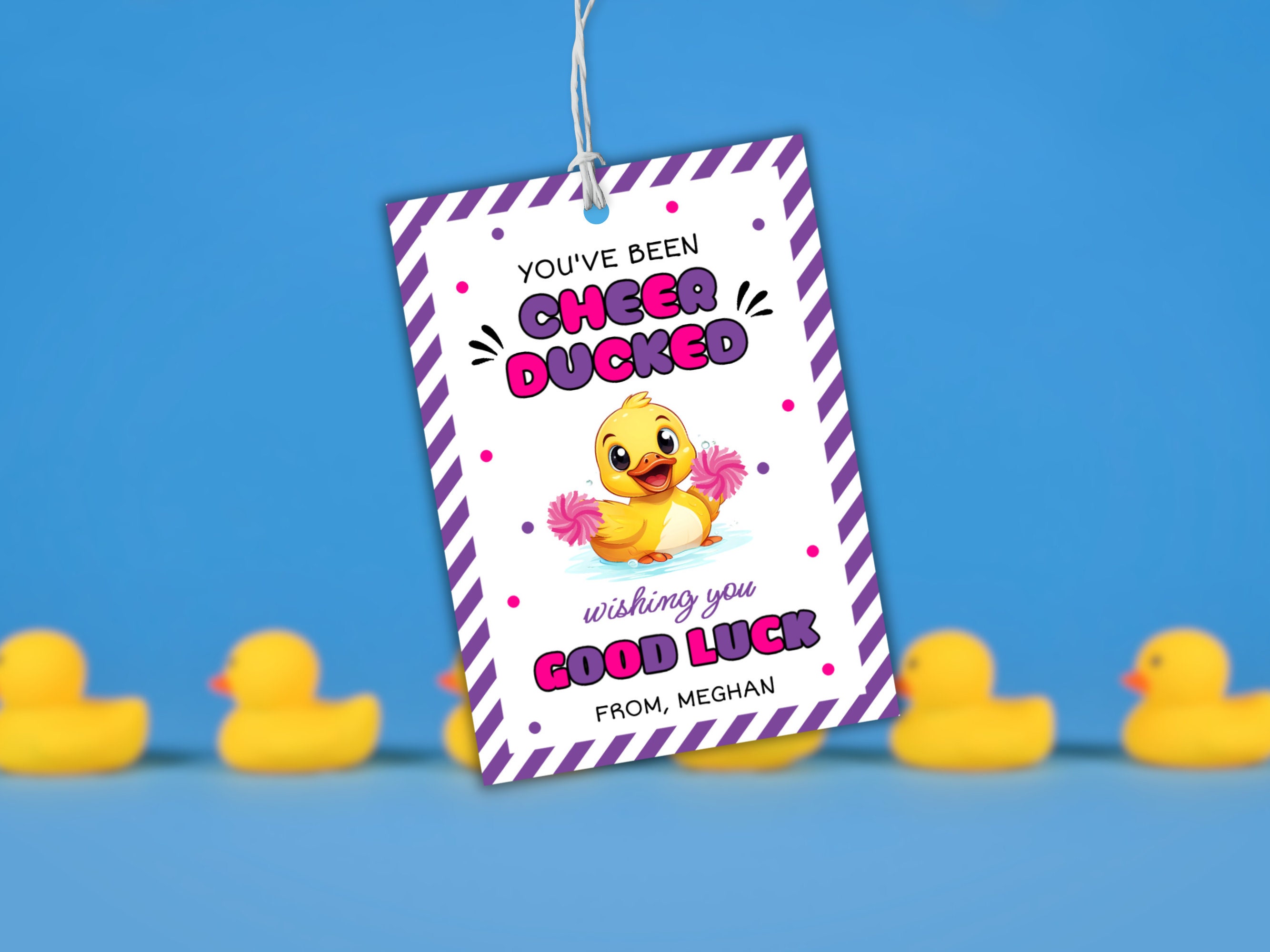 Editable Cheer Duck Tag, You've Been Ducked Tag, Printable Cheerleader ...
