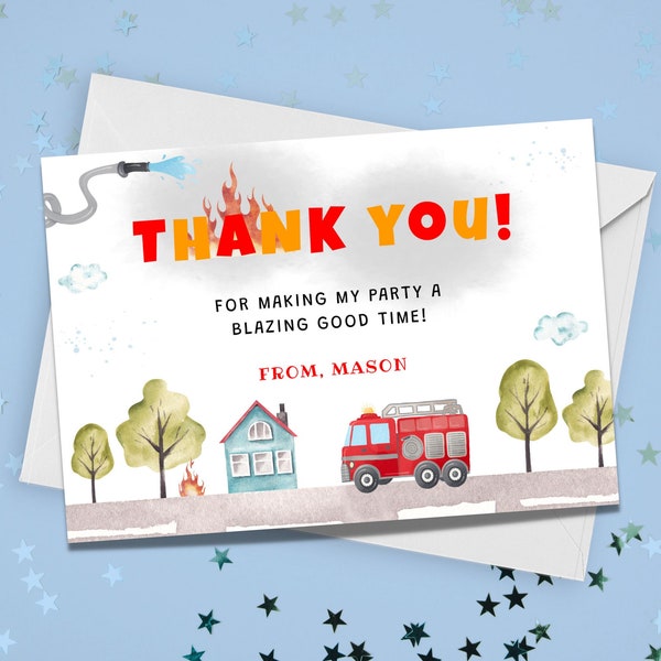 Fire Truck Thank You - Etsy