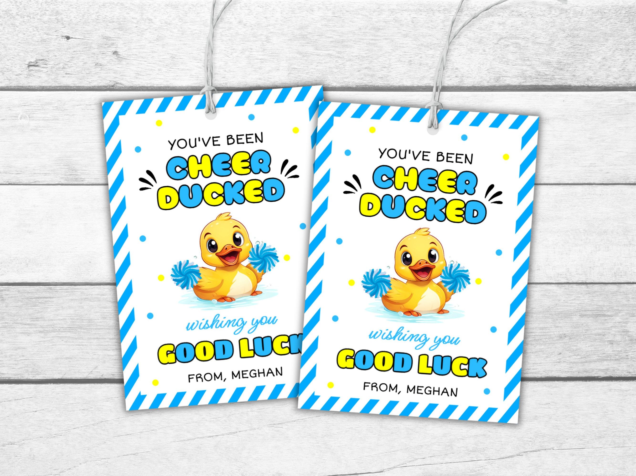Editable Cheer Duck Tag, You've Been Ducked Tag, Printable Cheerleader ...