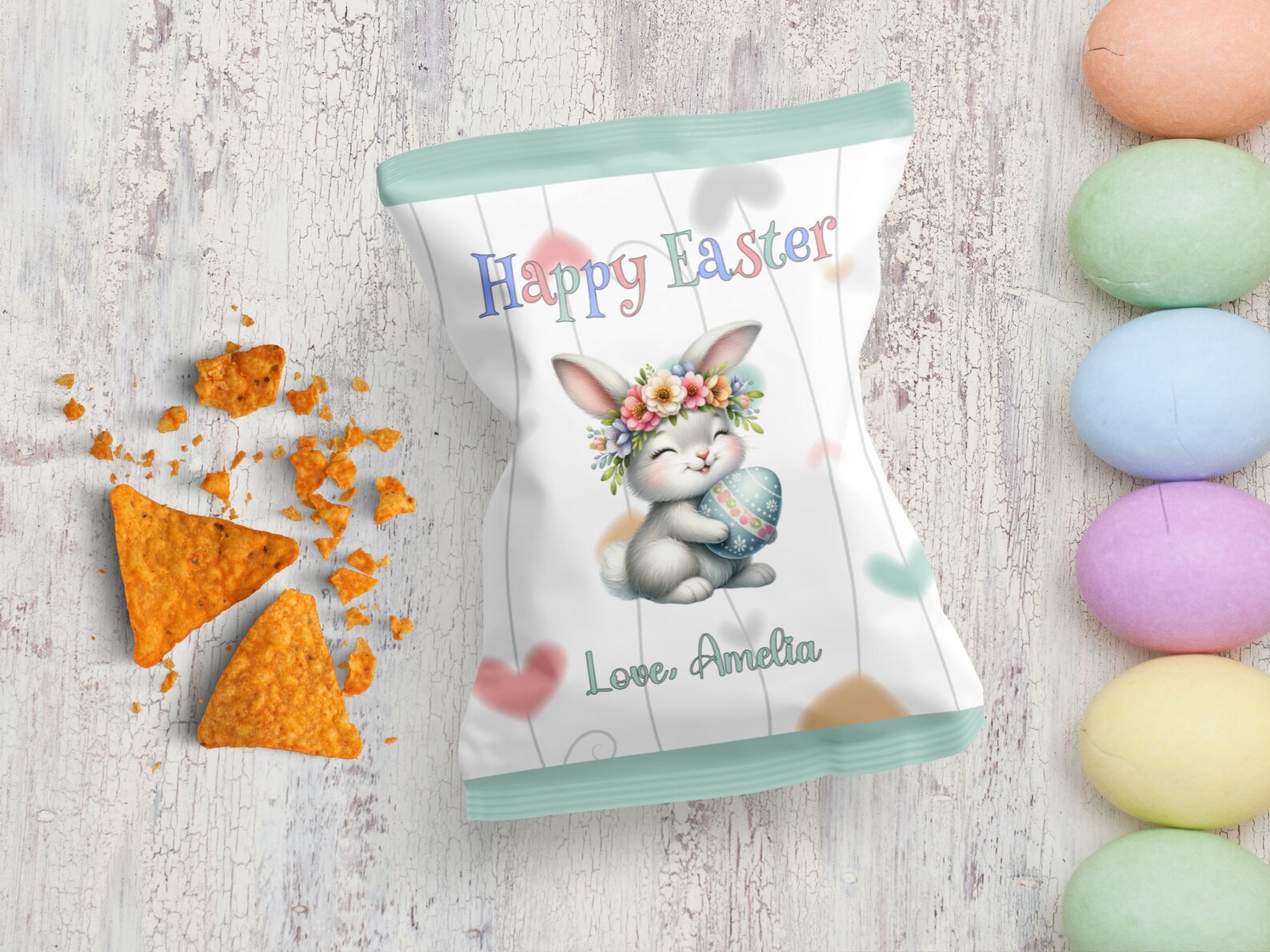 Easter Chip Bag Wrapper, Editable Basket Stuffer, Custom Classroom ...