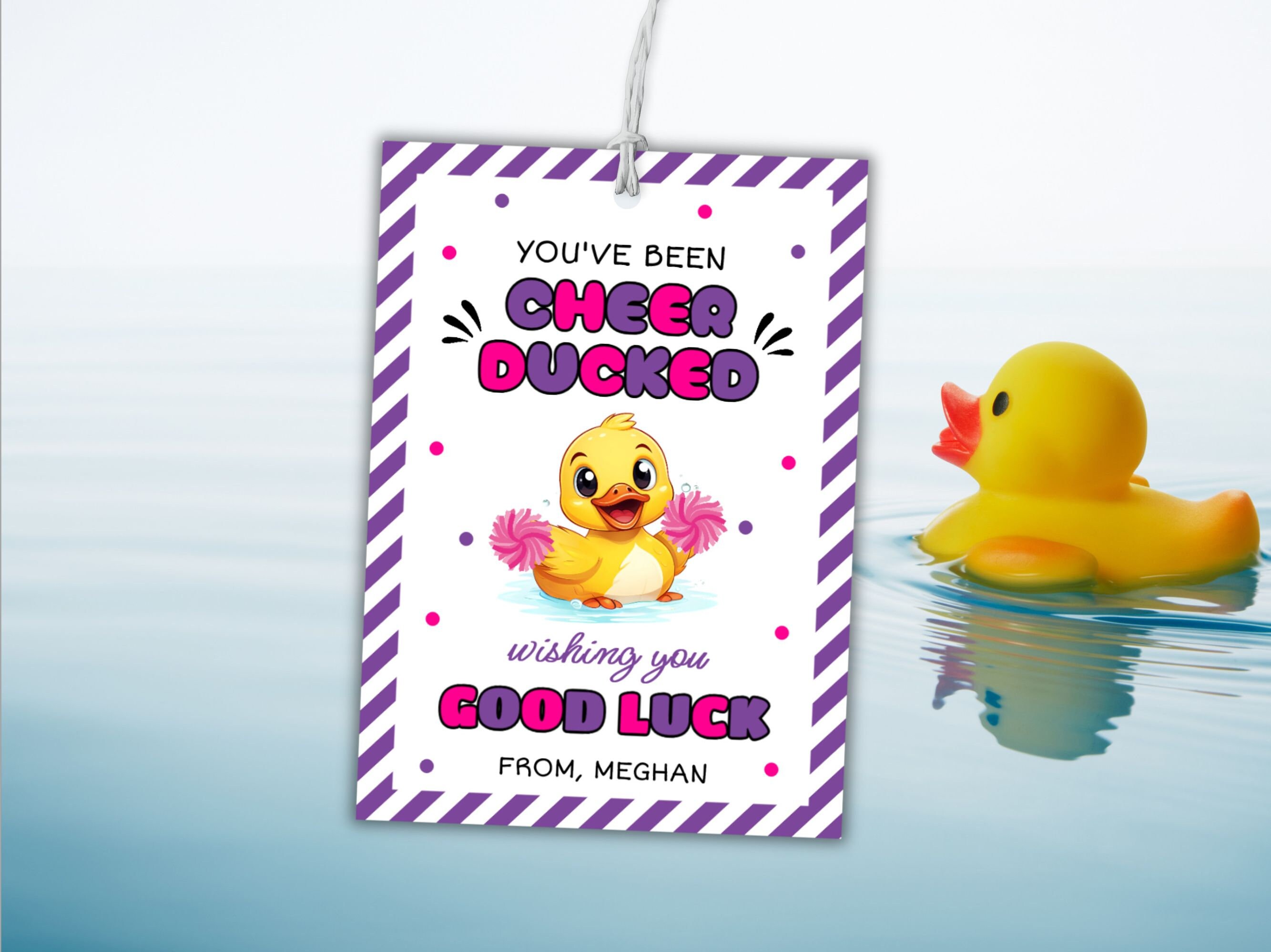 Editable Cheer Duck Tag, You've Been Ducked Tag, Printable Cheerleader ...