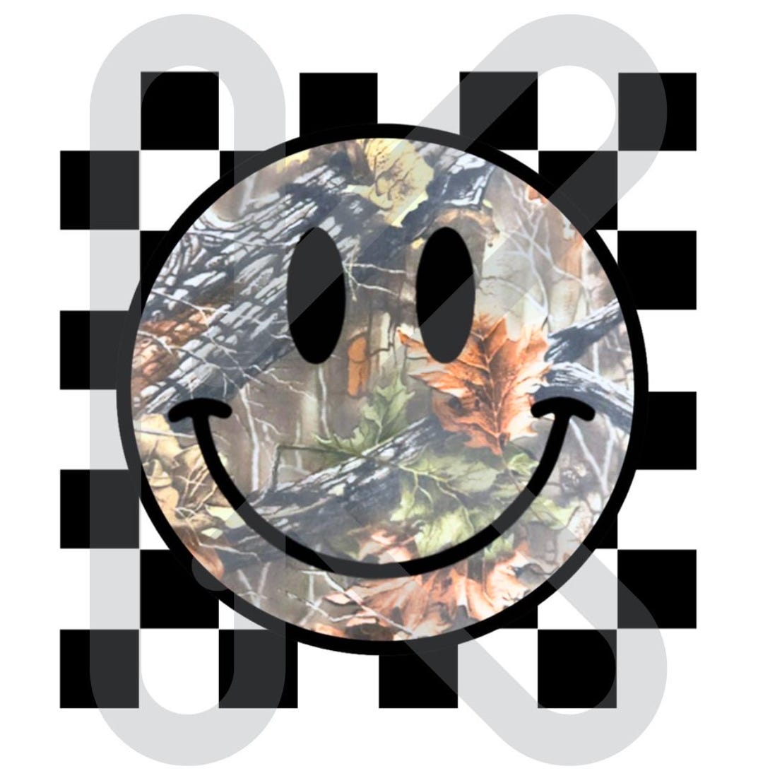 Camo Smiley Face, Checkered PNG File, Trending, Viral, Transparent ...