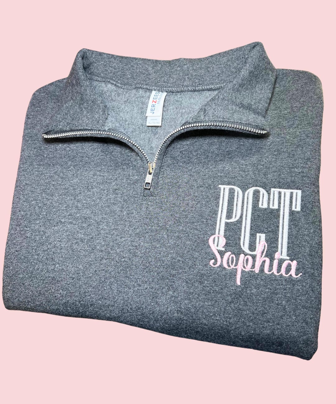 Custom Patient Care Tech Quarter Zip, Embroidered PCT Sweatshirt, PCT ...