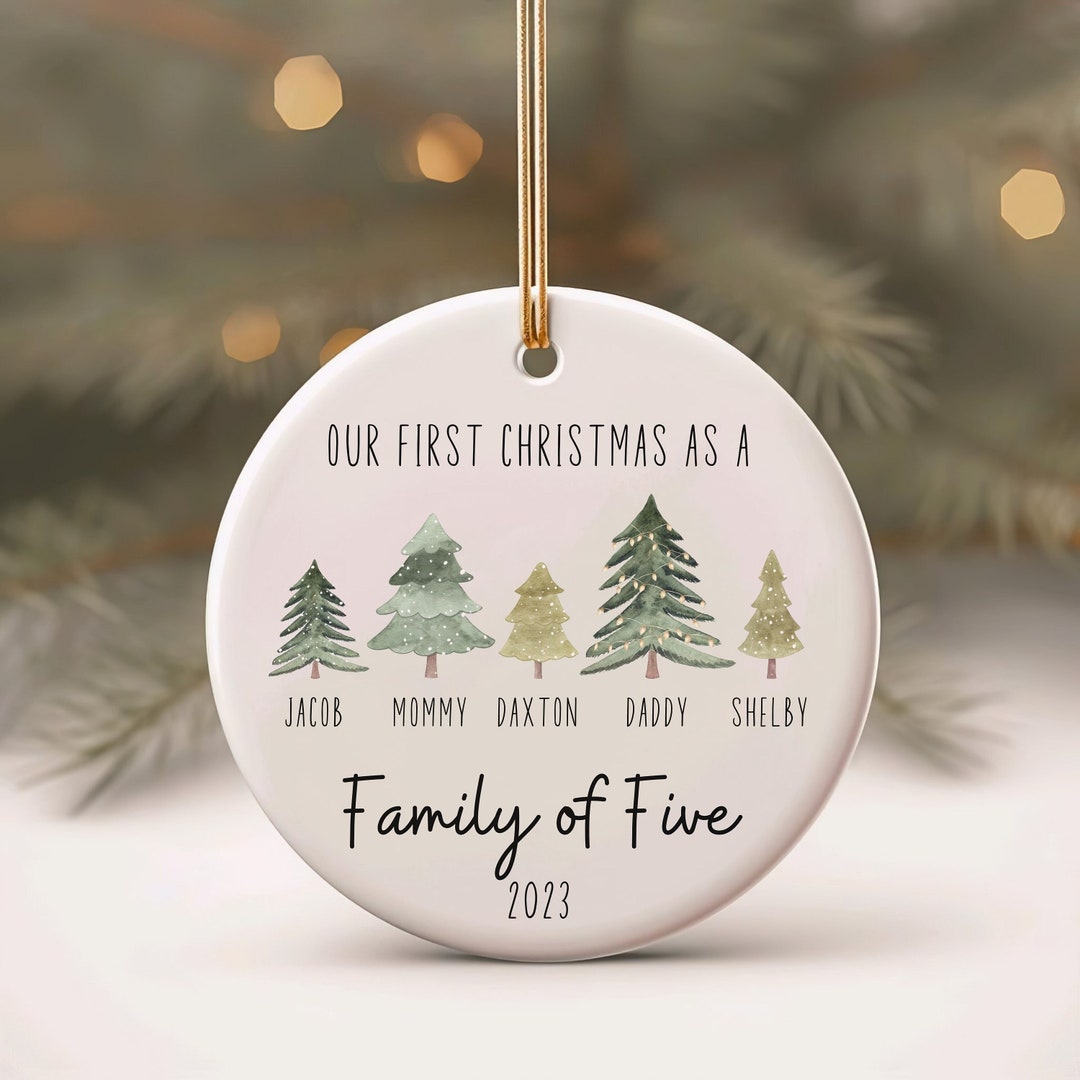 Family of 5 Christmas Ornament, Custom Family Gift, Family of Five ...