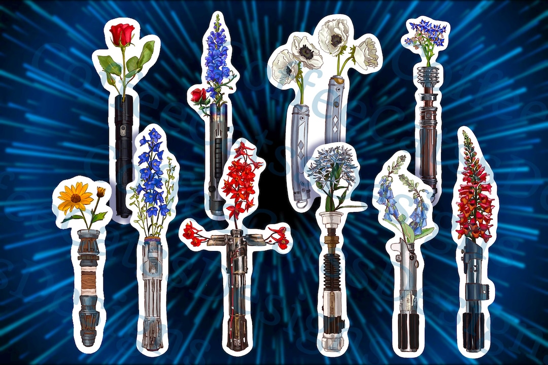 Star Wars Lightsaber Flower Sticker: Vinyl Decal - Kylo Ren, Ben Solo ...