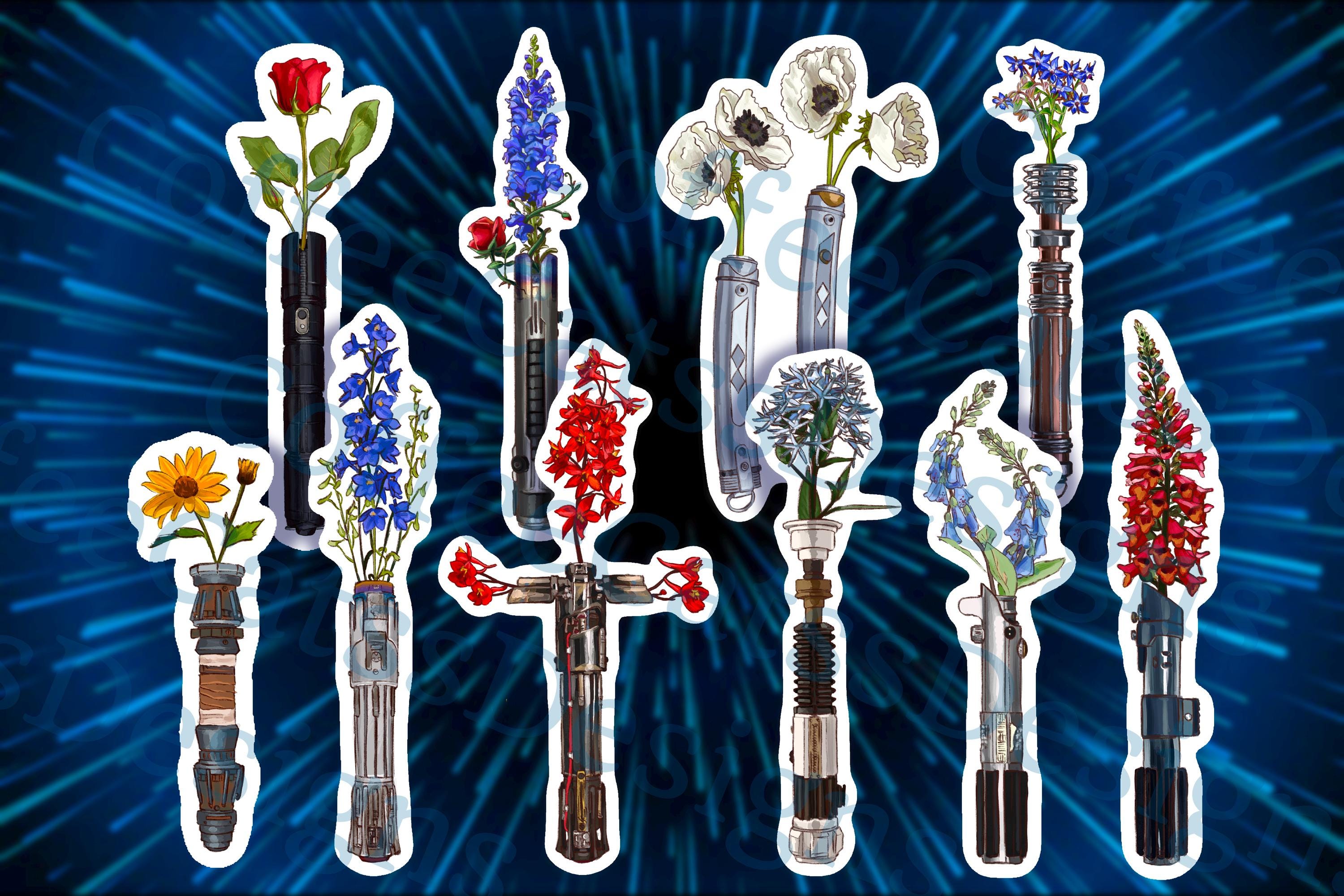 Star Wars Lightsaber Flower Sticker: Vinyl Decal - Kylo Ren, Ben Solo ...