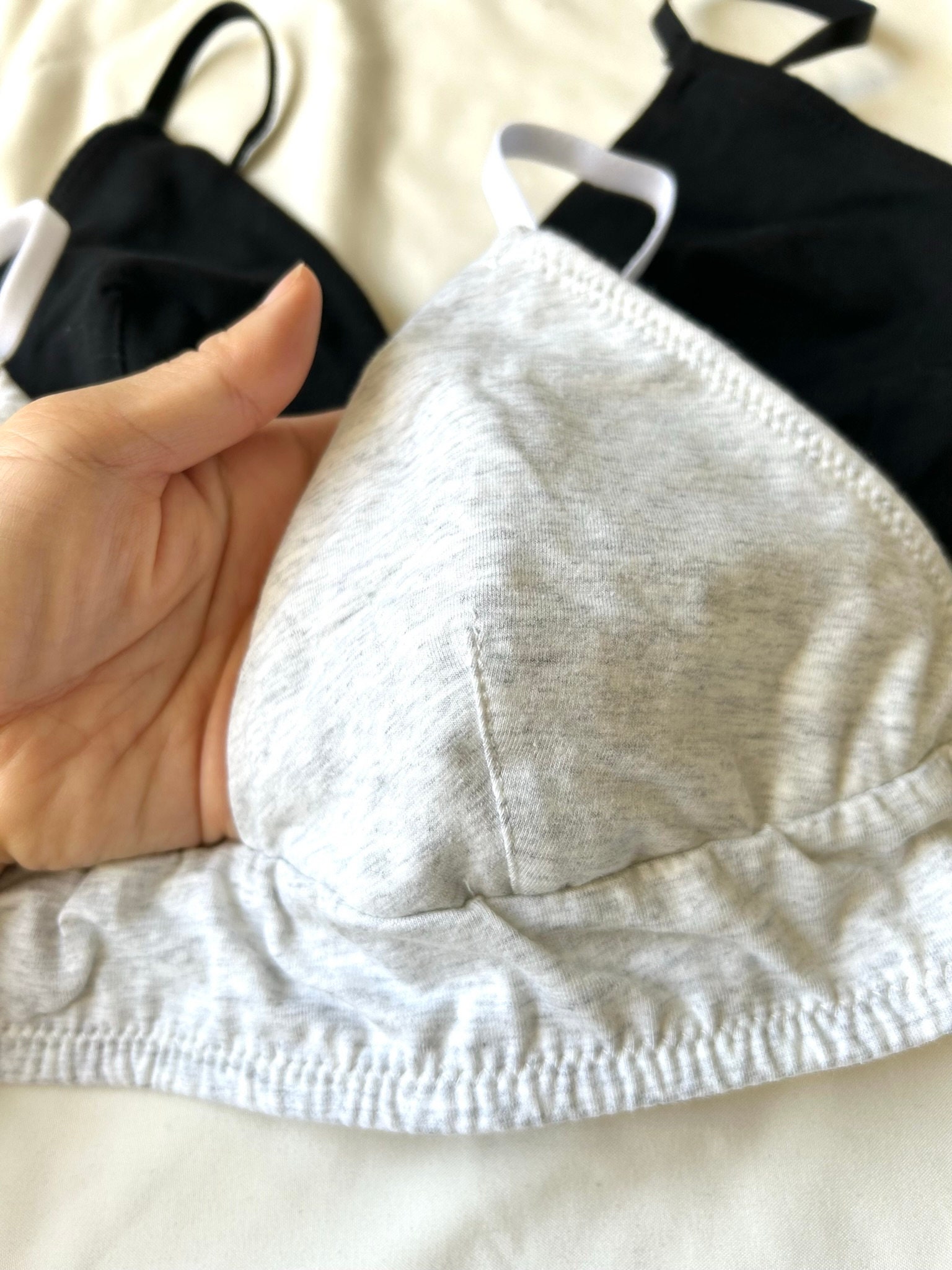 Cotton Bralette Seamless Daily Sports Bra With No Pads No Wire No Hooks ...