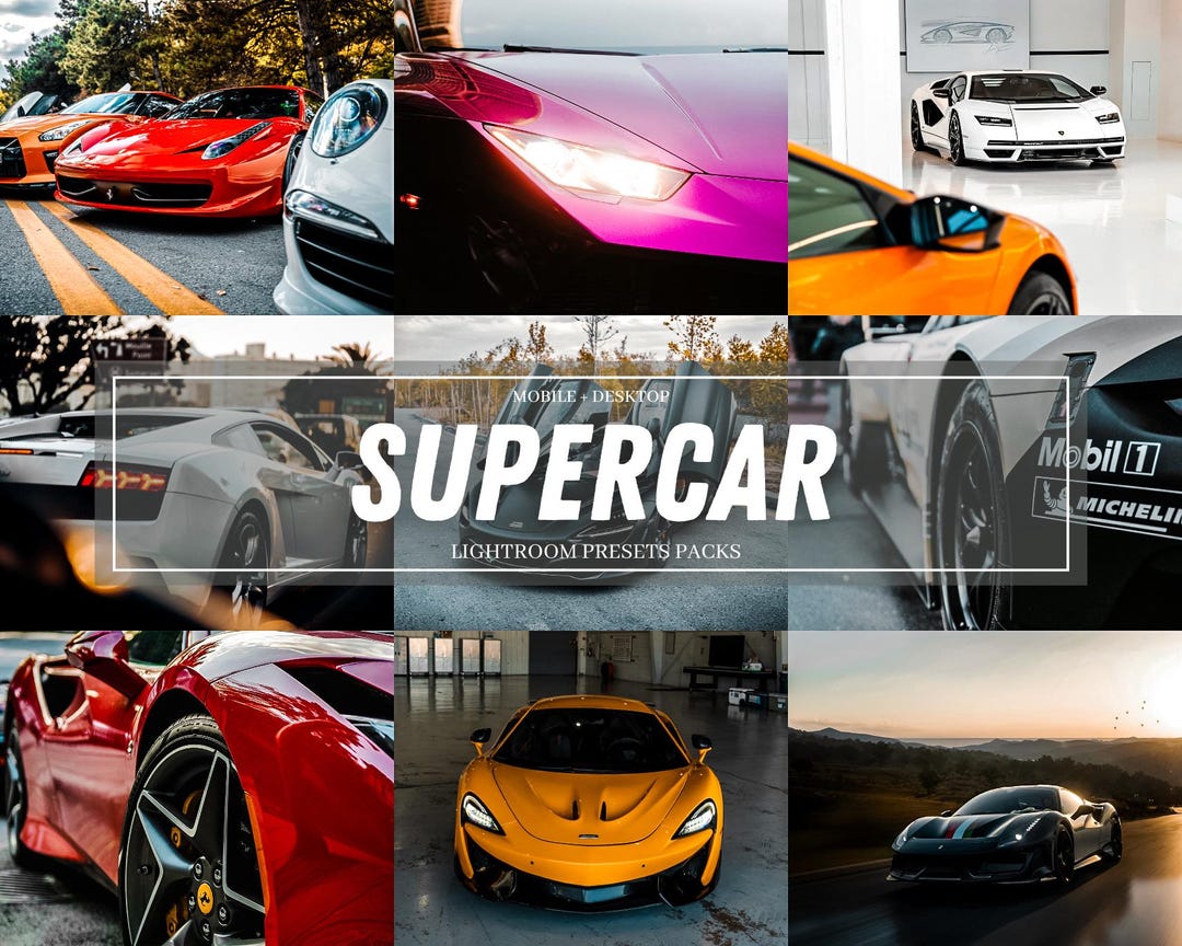 26 Supercar Lightroom Presets, Showroom Shine and Vibrant Automotive ...
