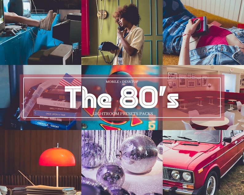 THE 80'S | 97 Mobile & Desktop Lightroom Presets, Retro Neon and VHS ...