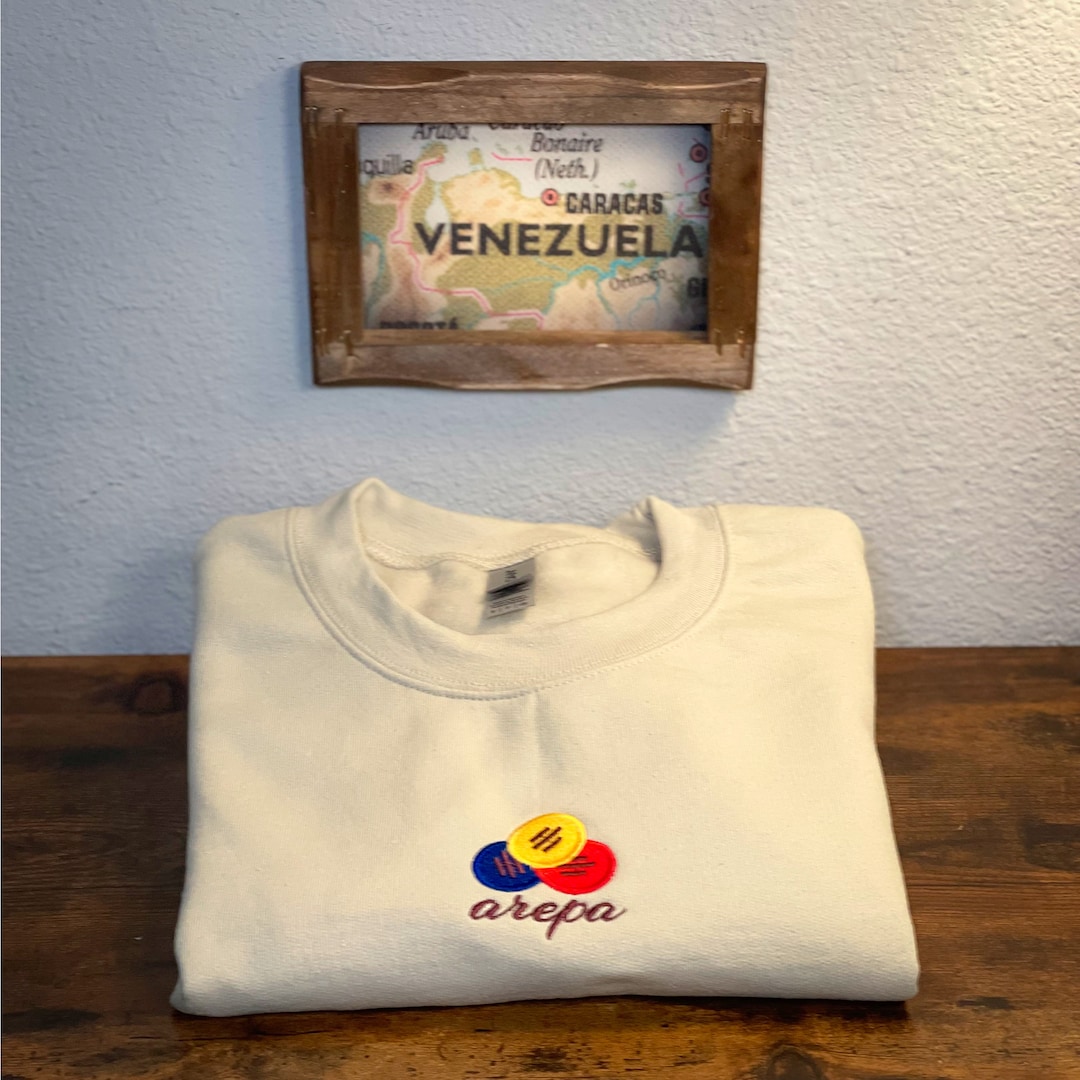 Arepa Venezuela Sweatshirt Embroidery Tricolor Bordado Unisex Gift ...