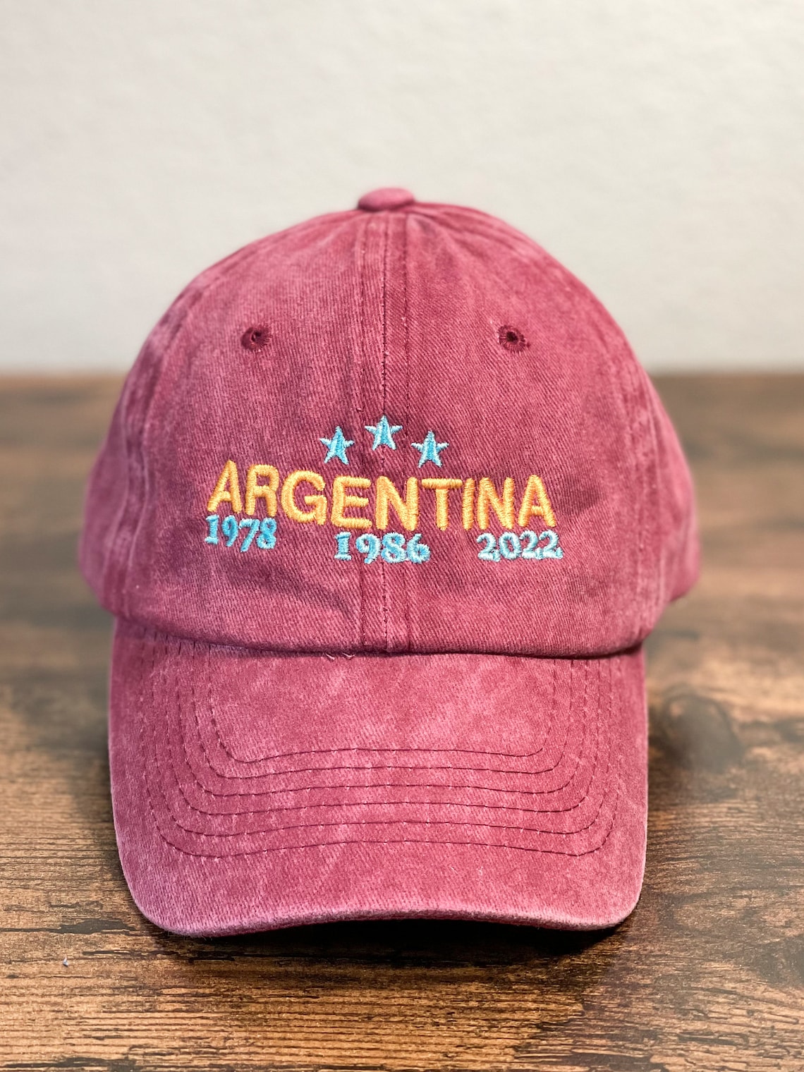 Washed Embroidery Argentina Dad Cap World Cup - Etsy