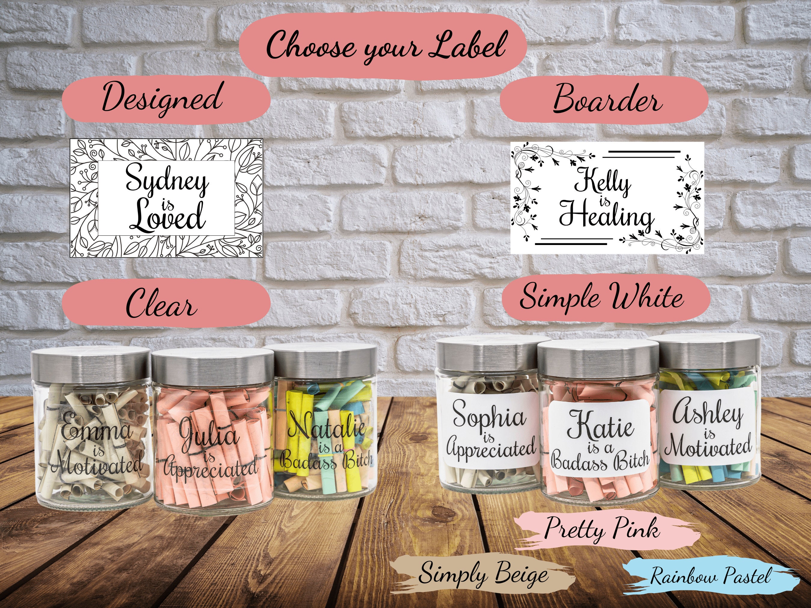 Appreciation Affirmation Jar- 60 Daily Affirmation Cards / Positive ...