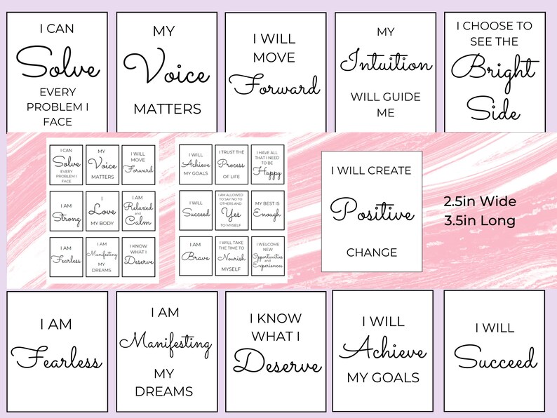 99 DIGITAL Positive Affirmation Cards, Daily Affirmations, Self Love ...