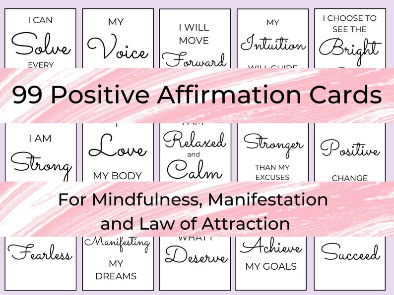 99 DIGITAL Positive Affirmation Cards, Daily Affirmations, Self Love ...