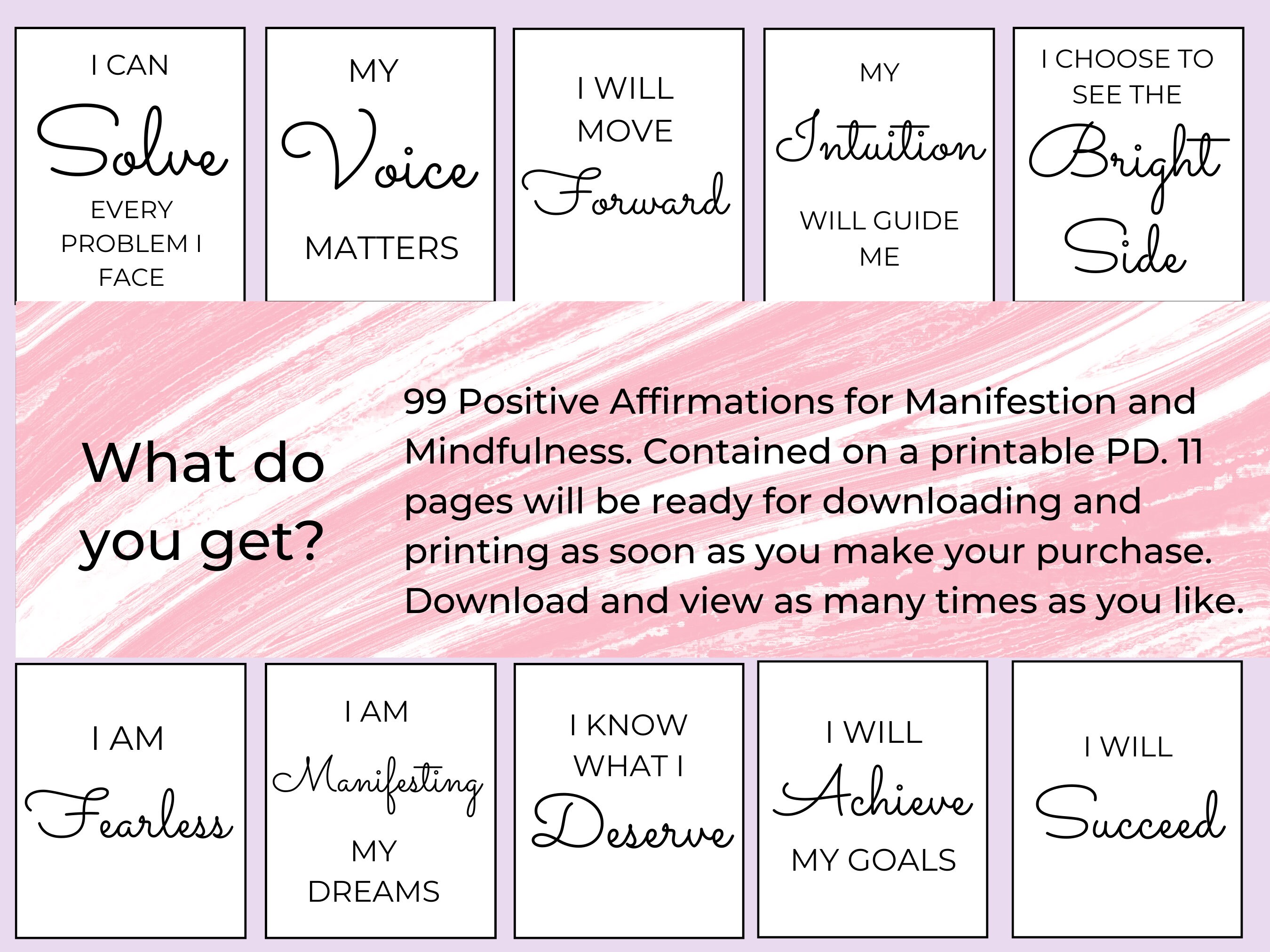 99 DIGITAL Positive Affirmation Cards, Daily Affirmations, Self Love ...