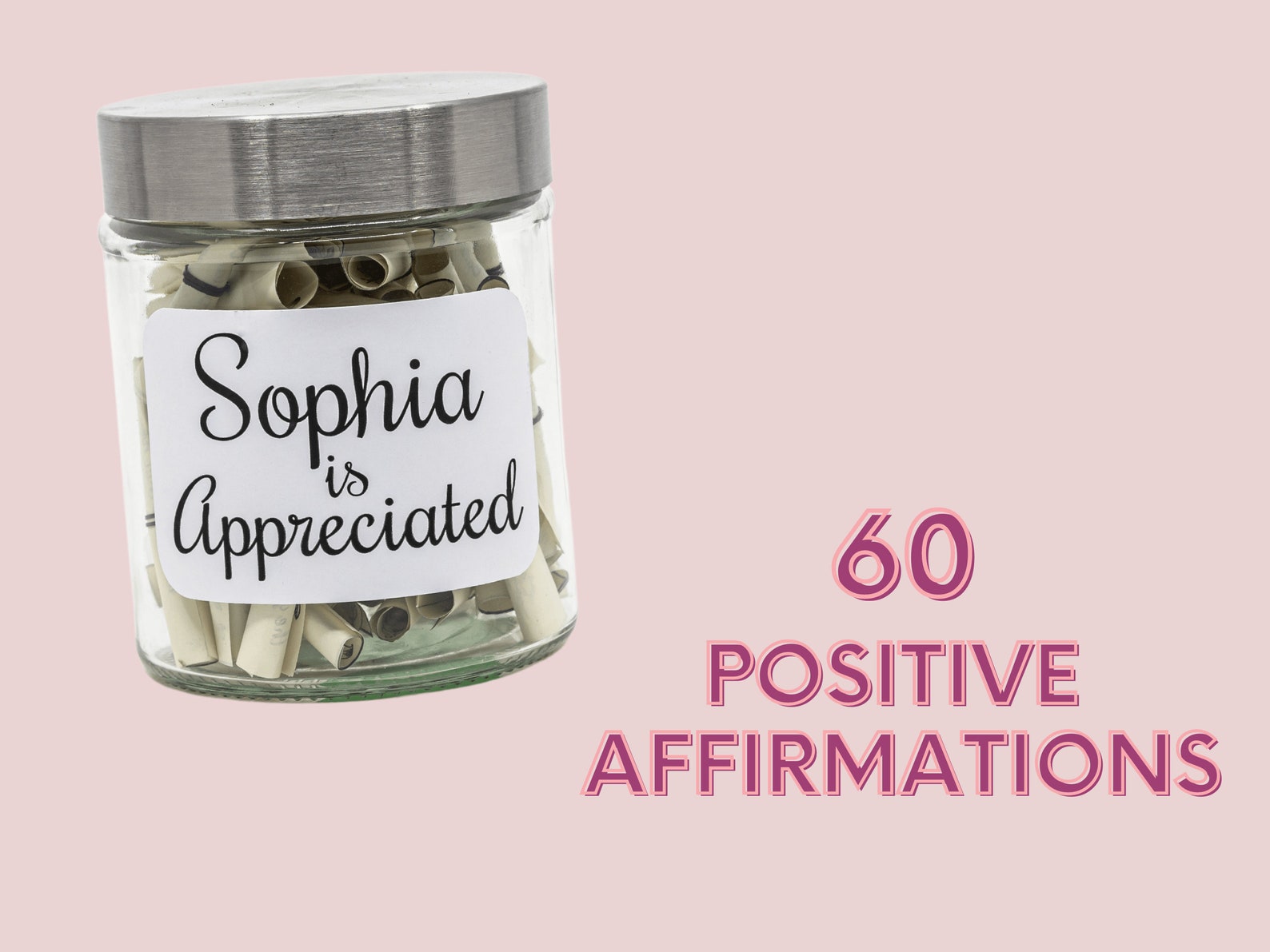 Appreciation Affirmation Jar 60 Daily Affirmation Cards / - Etsy