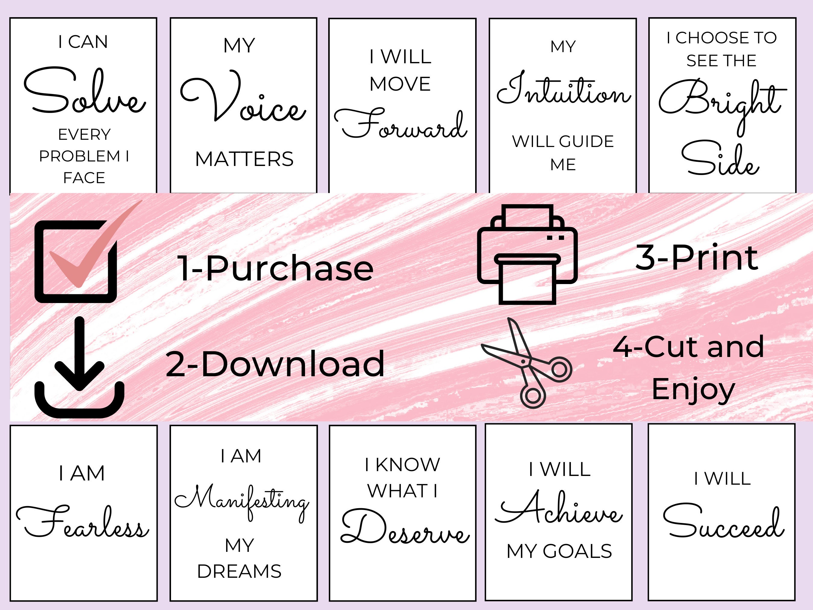 99 DIGITAL Positive Affirmation Cards, Daily Affirmations, Self Love ...