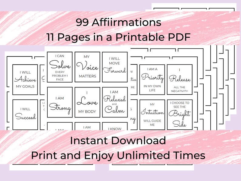 99 DIGITAL Positive Affirmation Cards, Daily Affirmations, Self Love ...