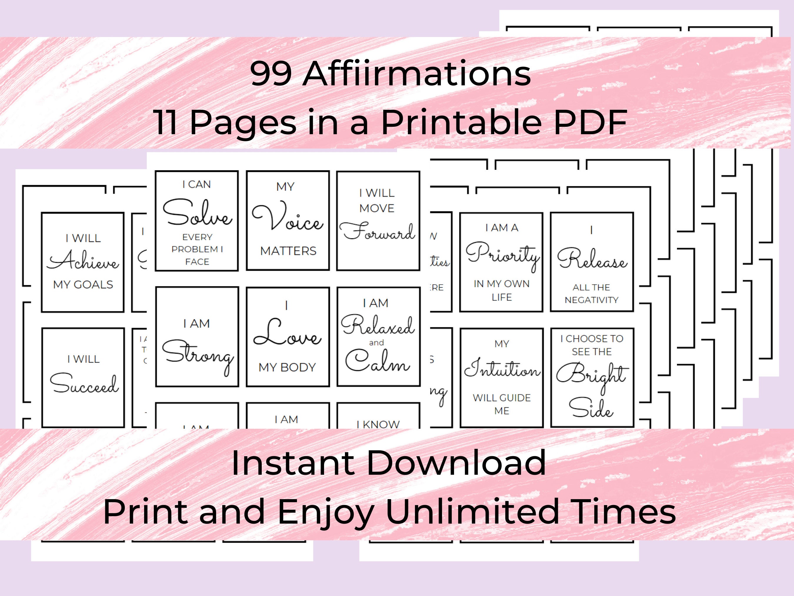 99 DIGITAL Positive Affirmation Cards, Daily Affirmations, Self Love ...