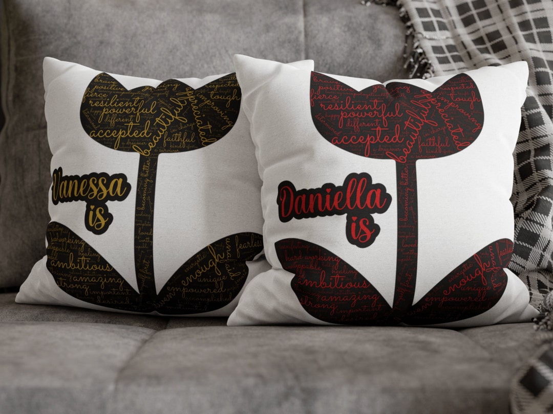 Customized Flower Positive Affirmation Pillow -positive Home Decor ...