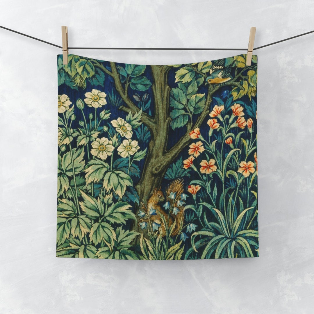 William Morris & Co Face Cloth Pheasant and Squirrel - Etsy