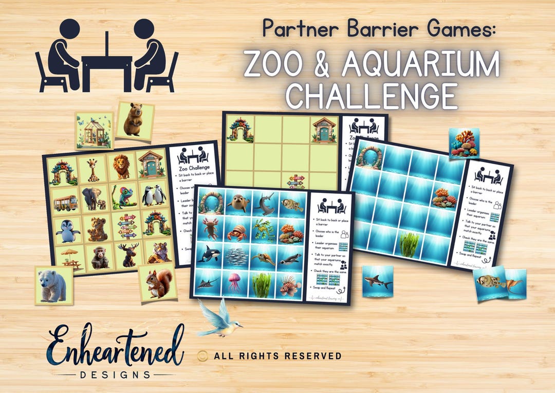 Zoo & Aquarium Barrier Games: Oral Language Activities for ESL Students ...