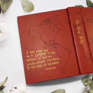 Rust Missions World Map Hand Painted Bible | ESV Hardcover Journaling ...