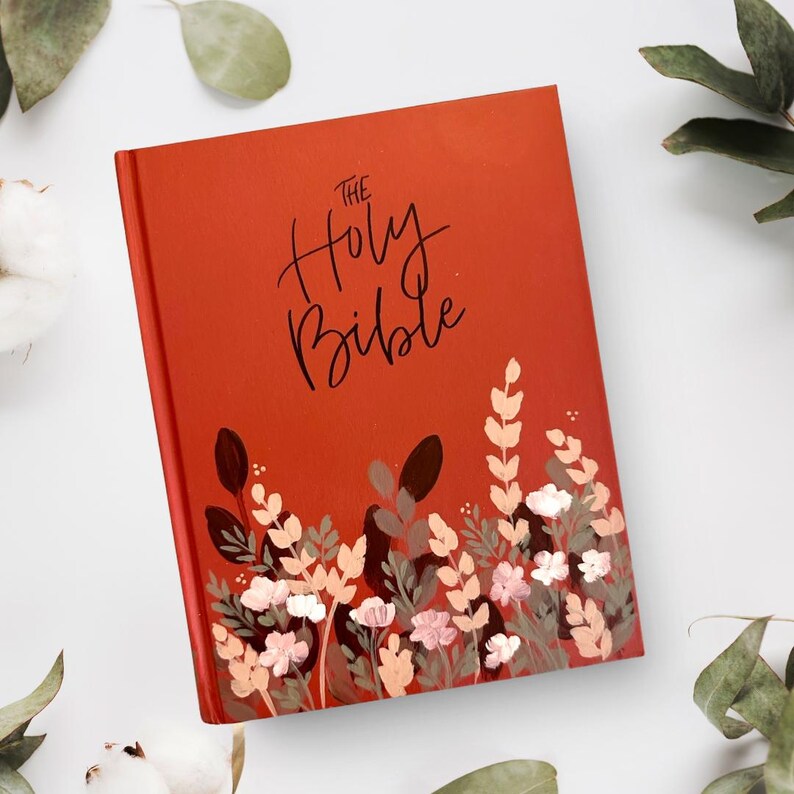Rust Botanical Hand Painted Bible | ESV Hardcover Journaling ...