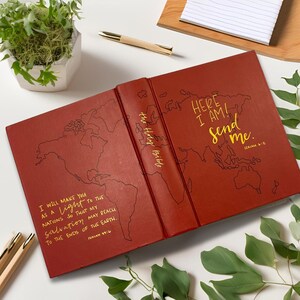 Rust Missions World Map Hand Painted Bible | ESV Hardcover Journaling ...