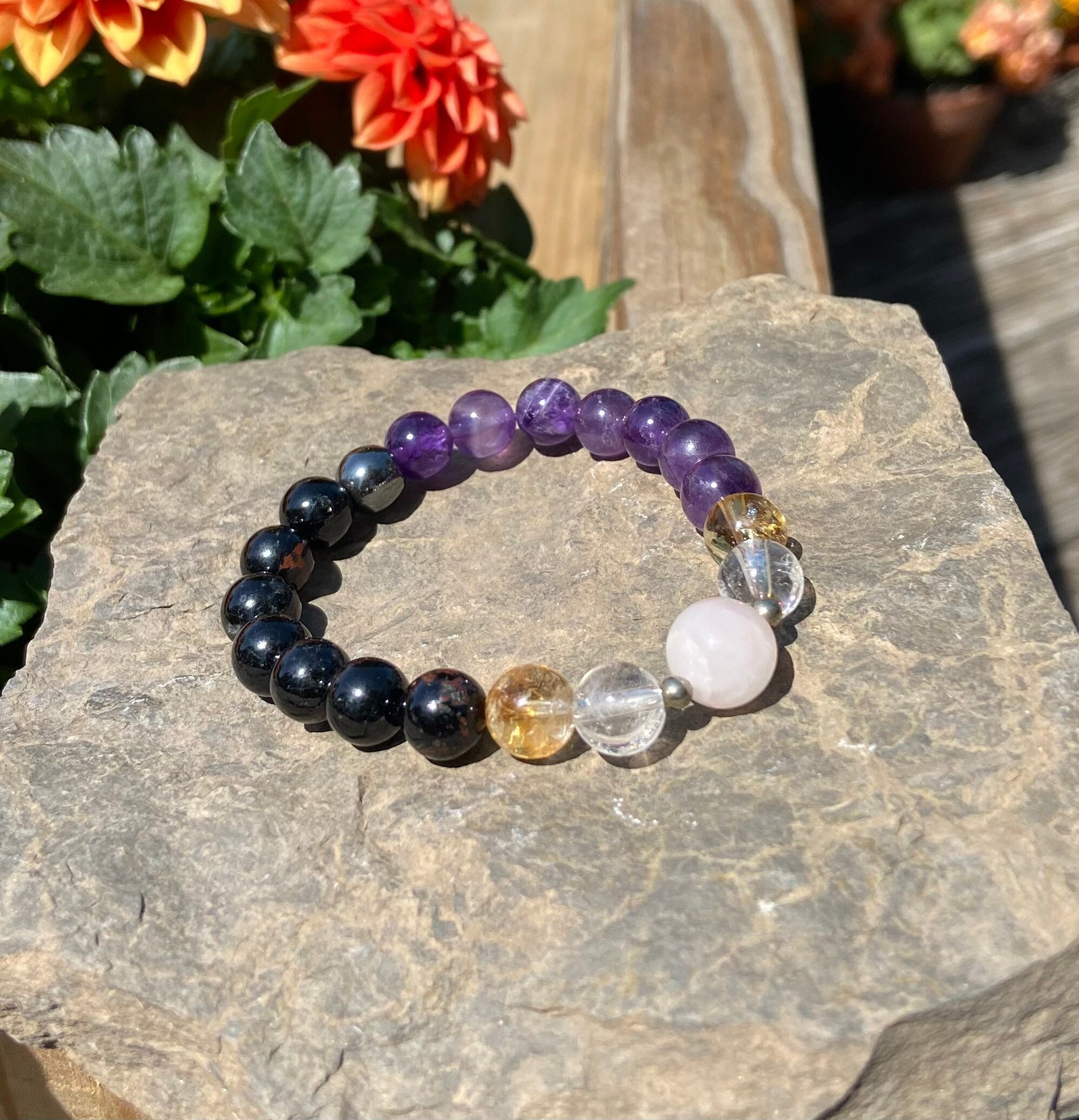 Maleficent Crystal Bracelet-protection From Negativity, Rose Quartz ...