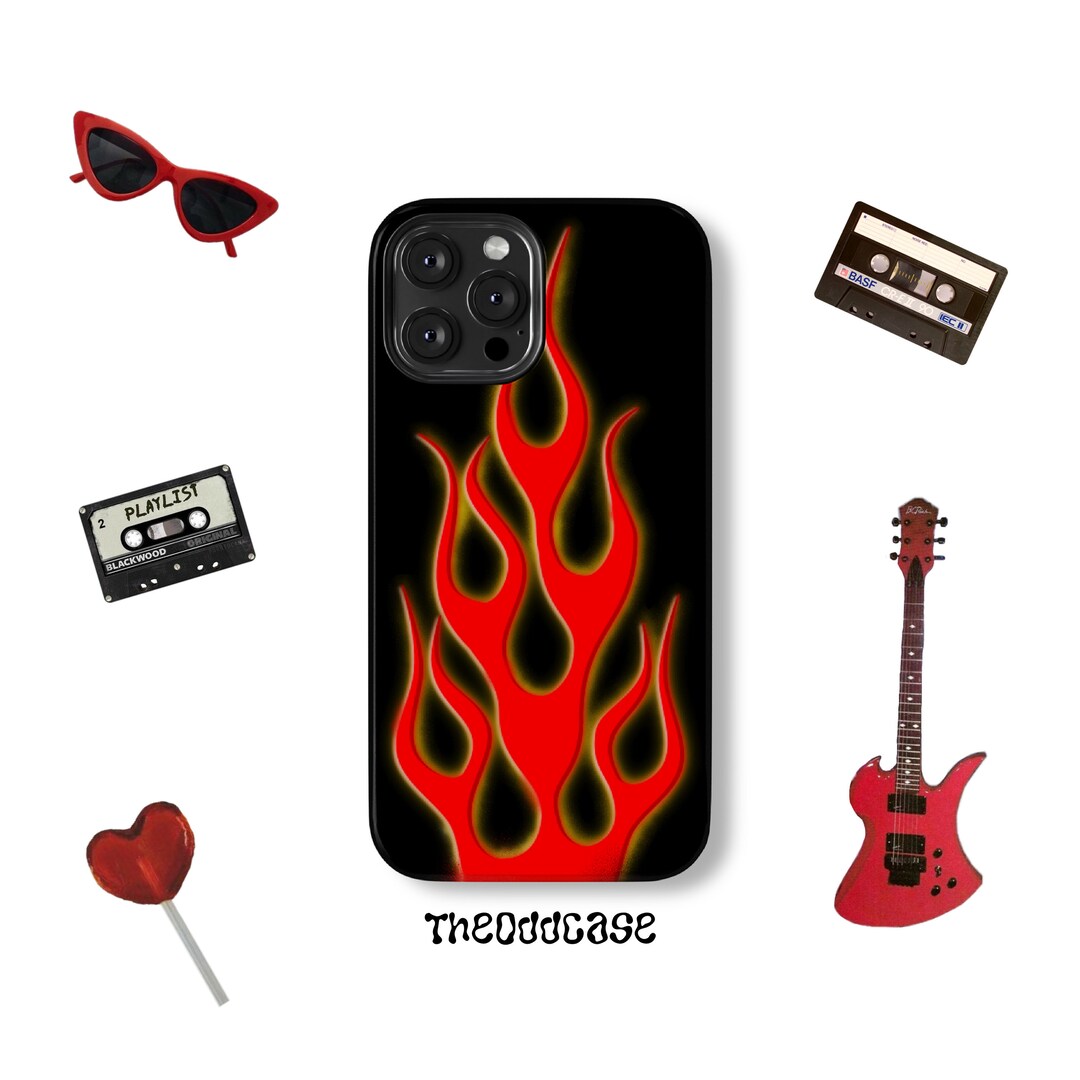 Airbrush Old School Flames Phone Case • Vintage 80s 90s Y2k Style Phone ...