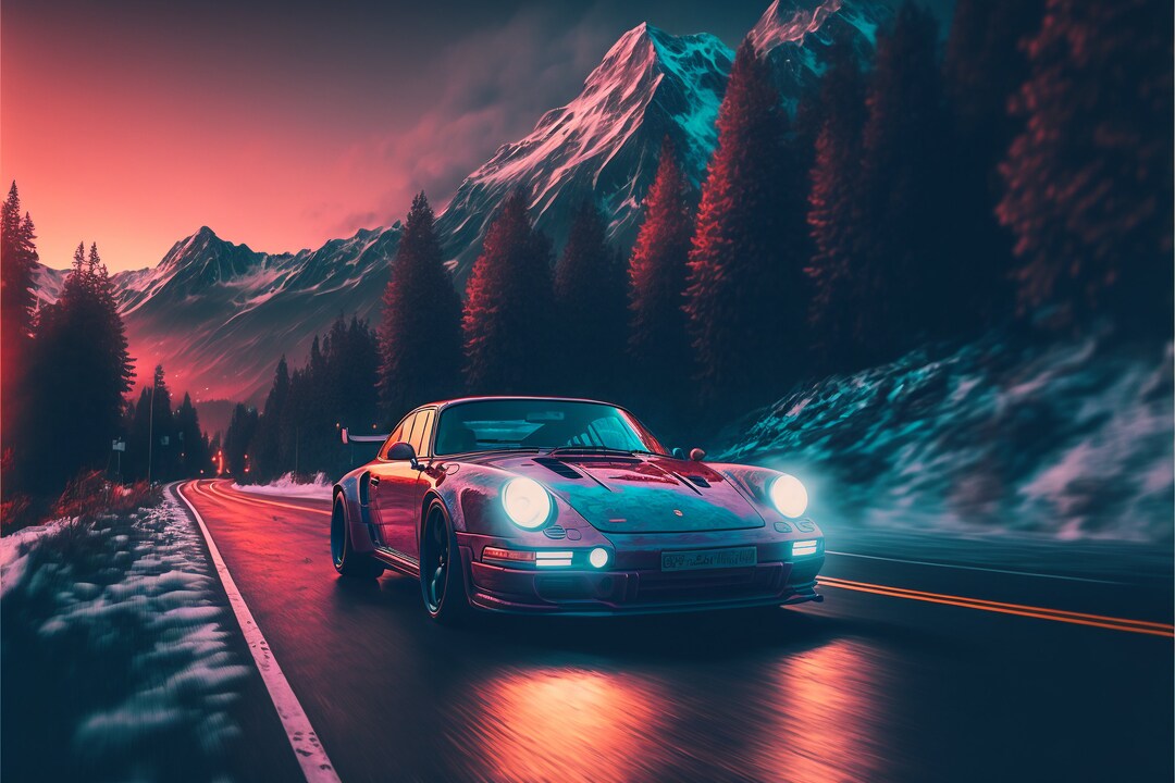 Porsche Digital Art, Wallpaper, Sports Car Wallpaper - Etsy