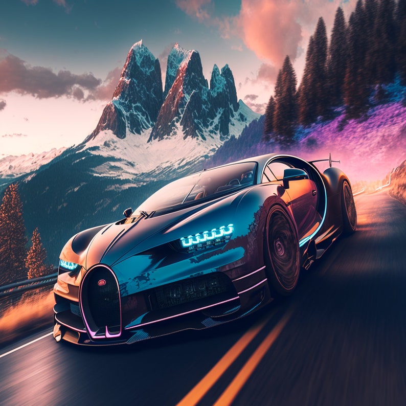 Bugatti Digital Art, Wallpaper, Digital Download - Etsy