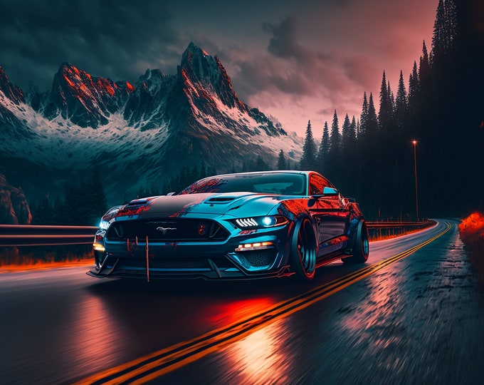 PRINTABLE - Ford Mustang - Wallpapers - Digital Car Art - Desktop ...