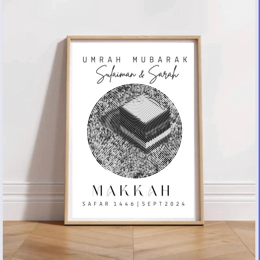 Umrah Mubarak Print, Kaaba Print, Personalised Umrah Gift, Aesthetic ...